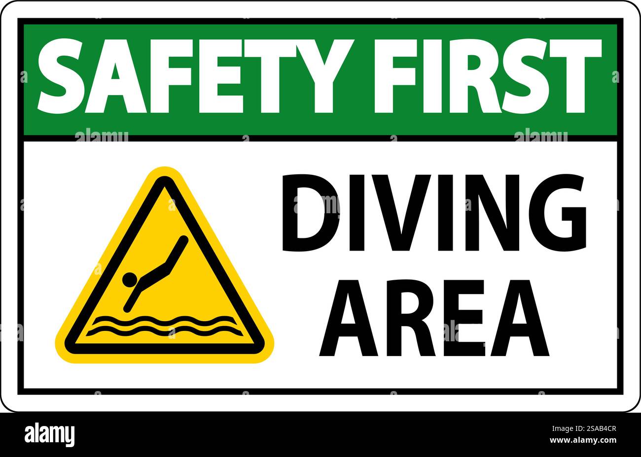 Water Safety Sign Danger - Diving Area Stock Vector Image & Art - Alamy