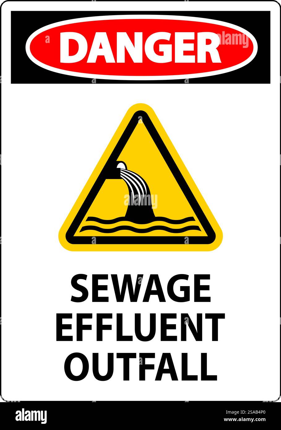 Water Safety Sign Danger - Sewage Effluent Outfall Stock Vector Image ...