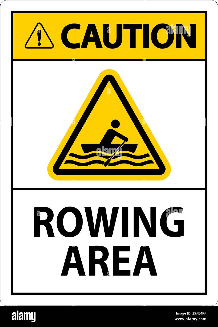 Water Safety Sign Caution - Rowing Area Stock Vector Image & Art - Alamy