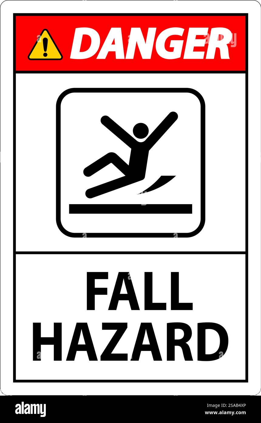 Danger Sign, Fall Hazard Stock Vector Image & Art - Alamy