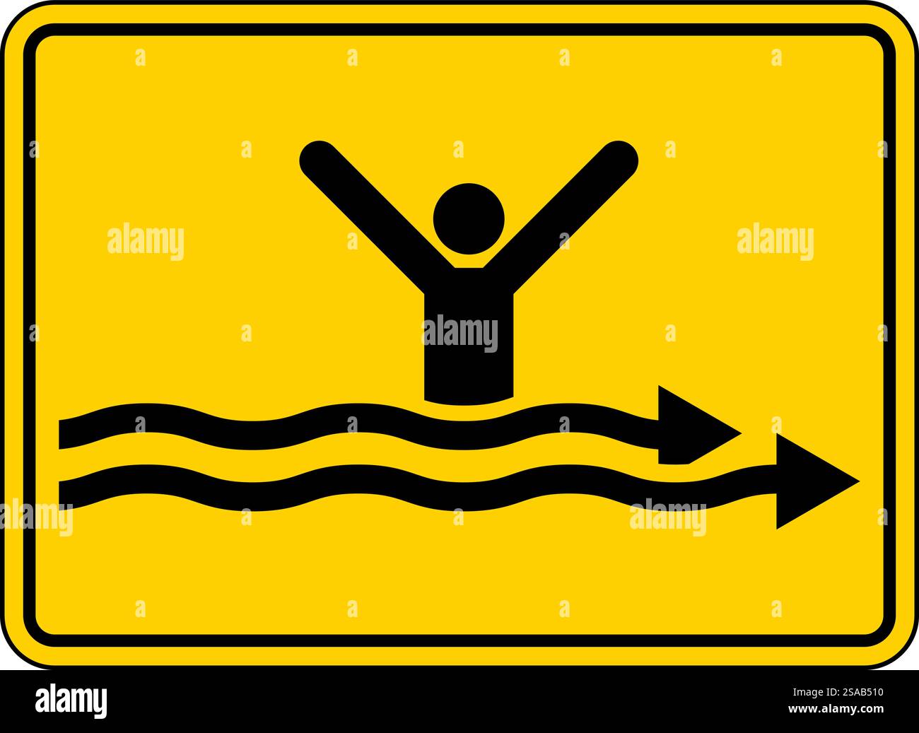Water Safety Sign Warning - Strong Currents Stock Vector Image & Art ...