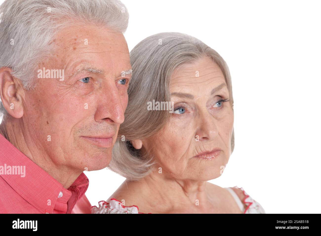 Portrait of sad senior couple isolated Stock Photo - Alamy