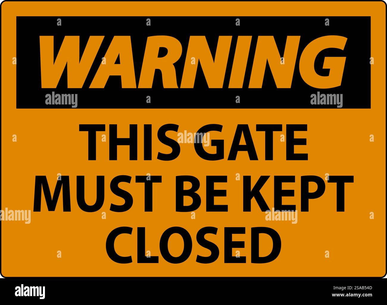 Warning Sign, Gate Must Be Kept Closed Stock Vector Image & Art - Alamy