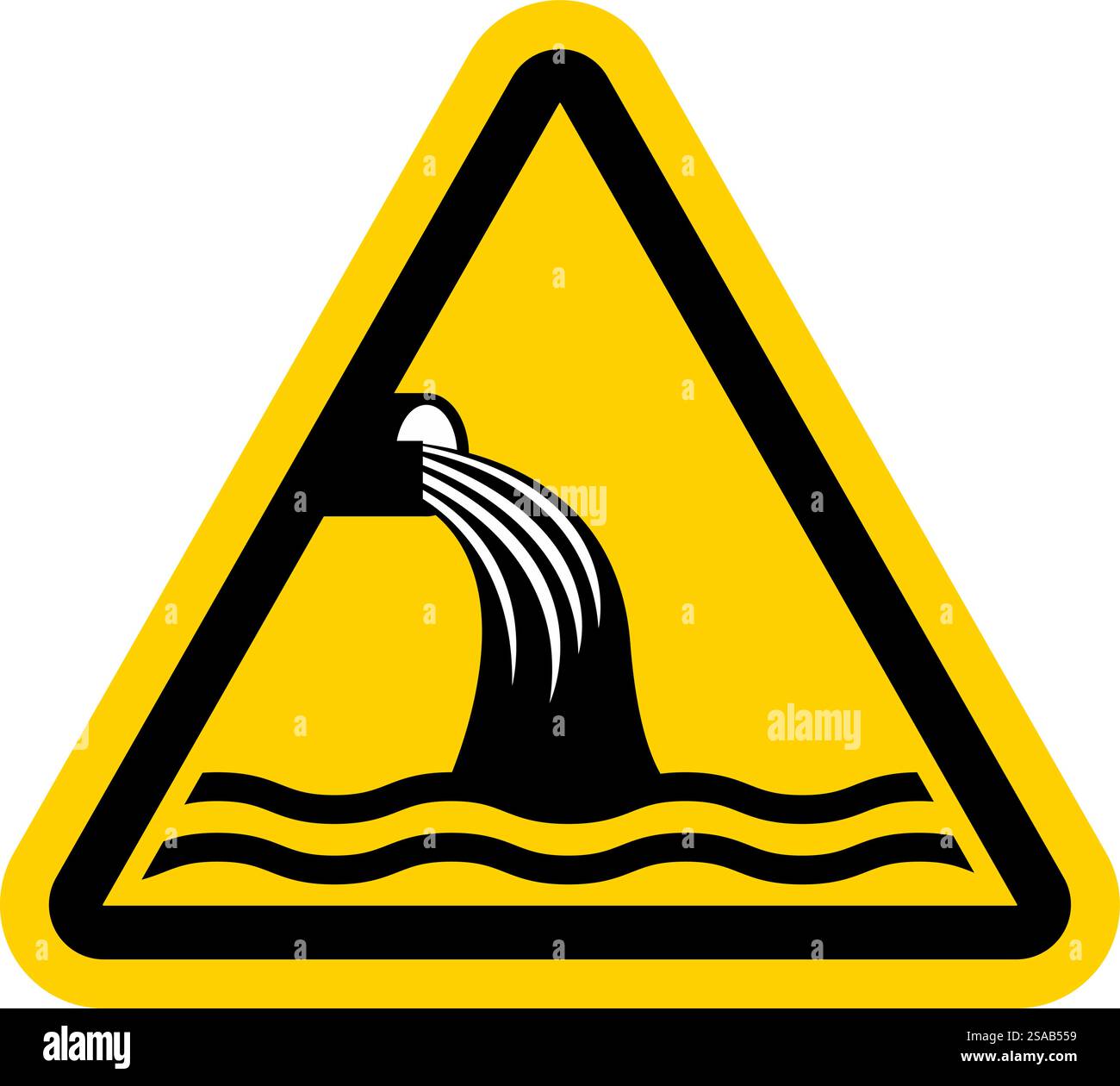 Water Safety Sign Warning - Sewage Effluent Outfall Stock Vector Image ...