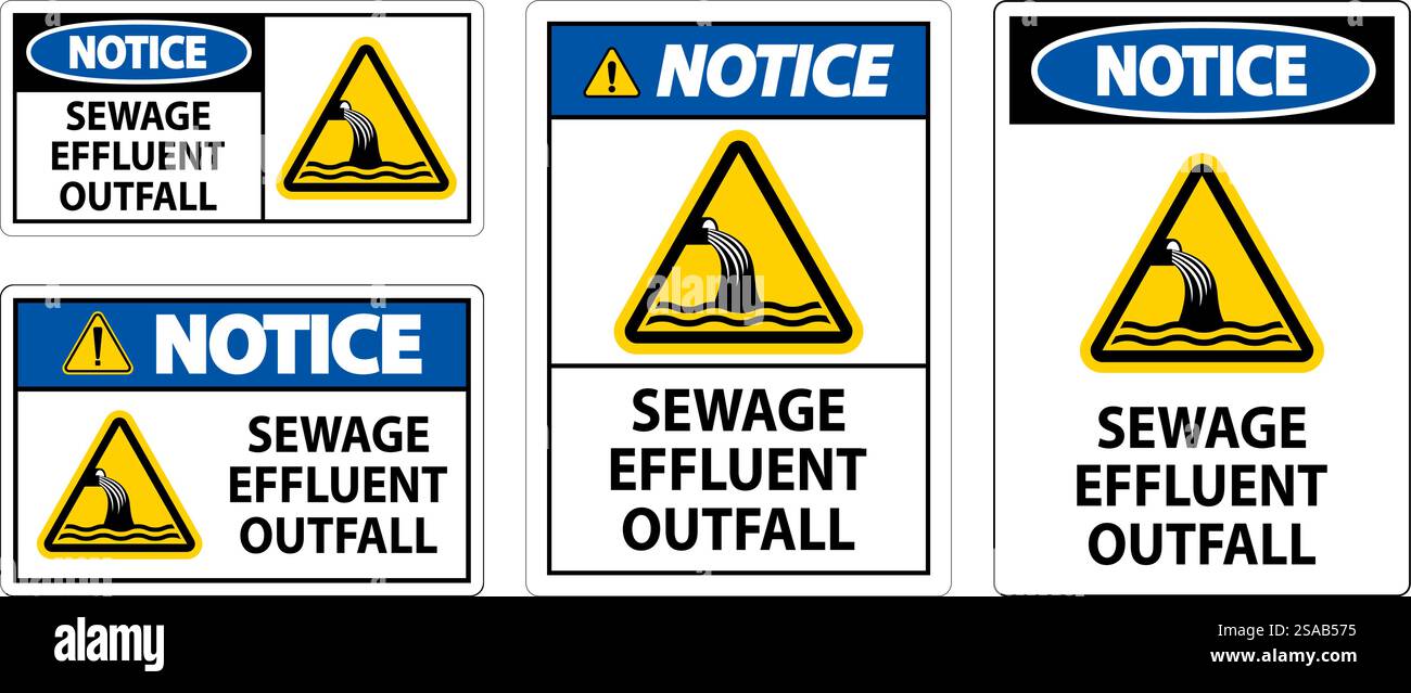 Water Safety Sign Notice - Sewage Effluent Outfall Stock Vector Image ...