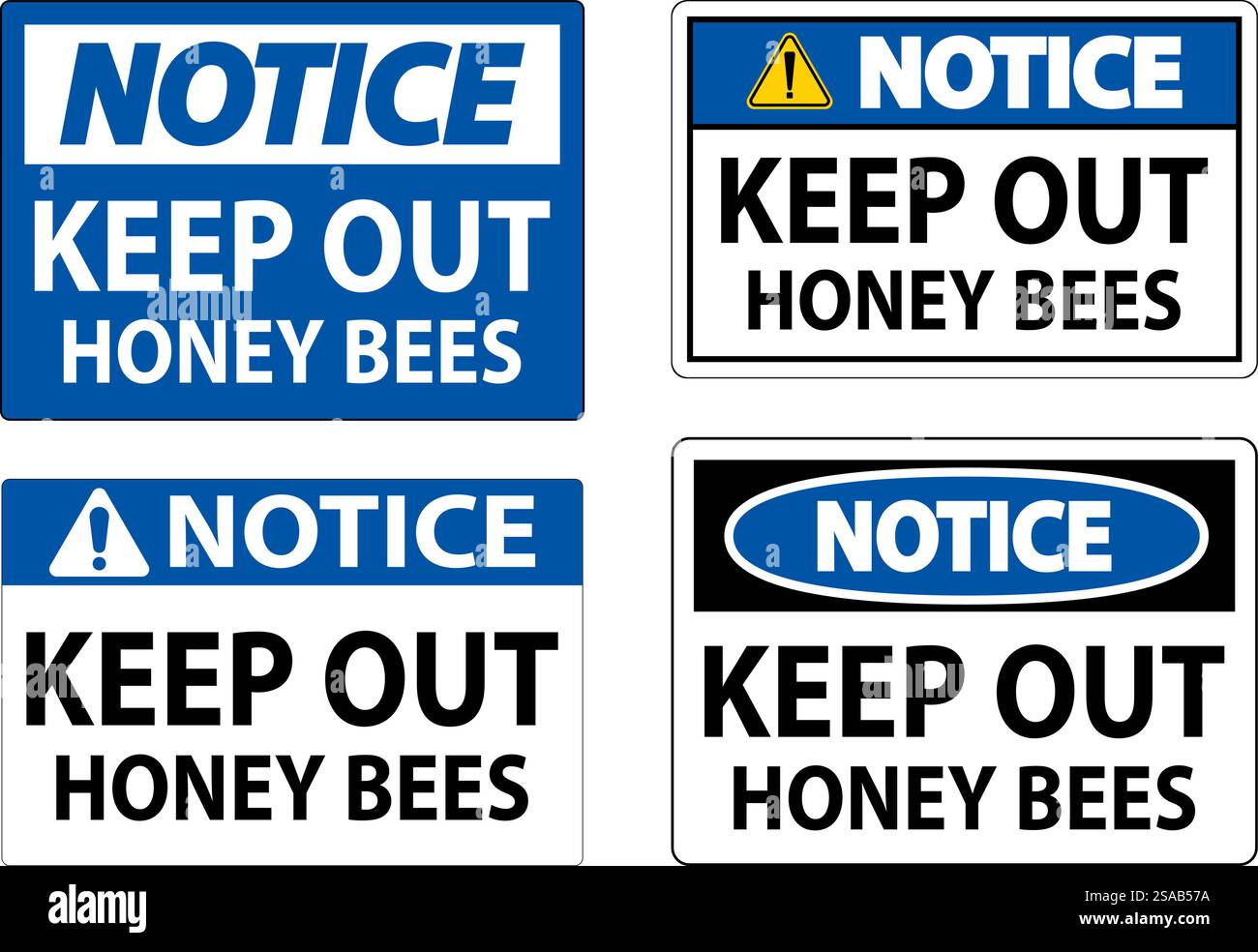 Notice Sign Keep Out - Honey Bees Stock Vector Image & Art - Alamy