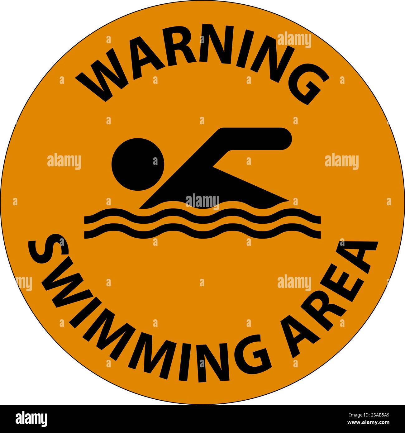 Water Safety Sign Warning - Swimming Area Stock Vector Image & Art - Alamy