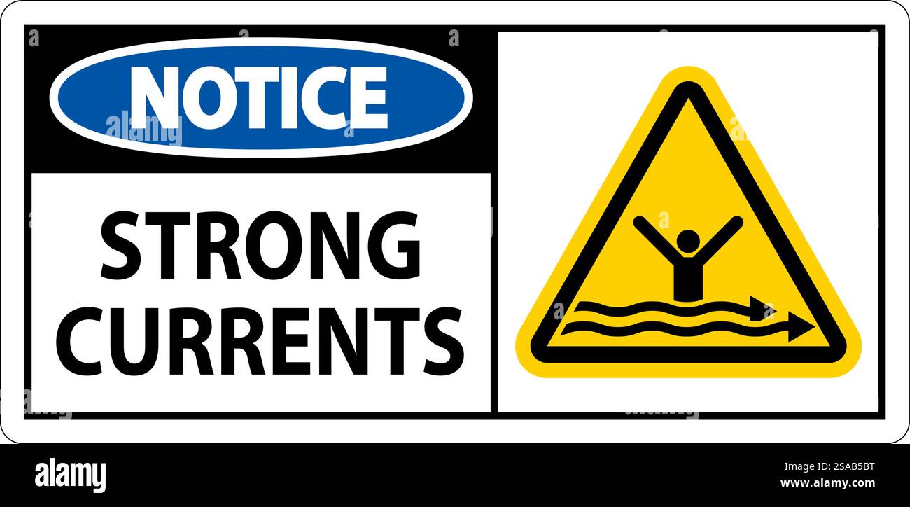 Water Safety Sign Notice - Strong Currents Stock Vector Image & Art - Alamy