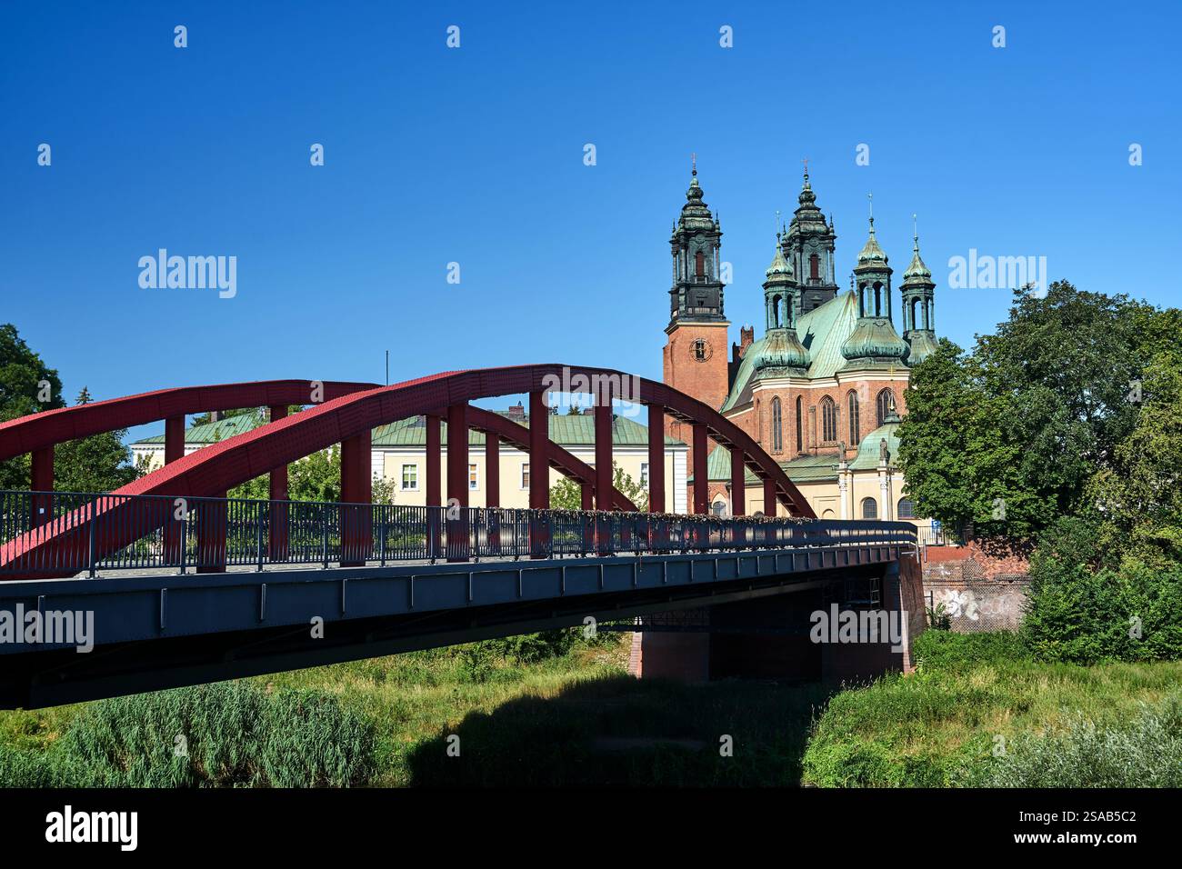 Steel structure of the bridge over the Warta River in the city of ...