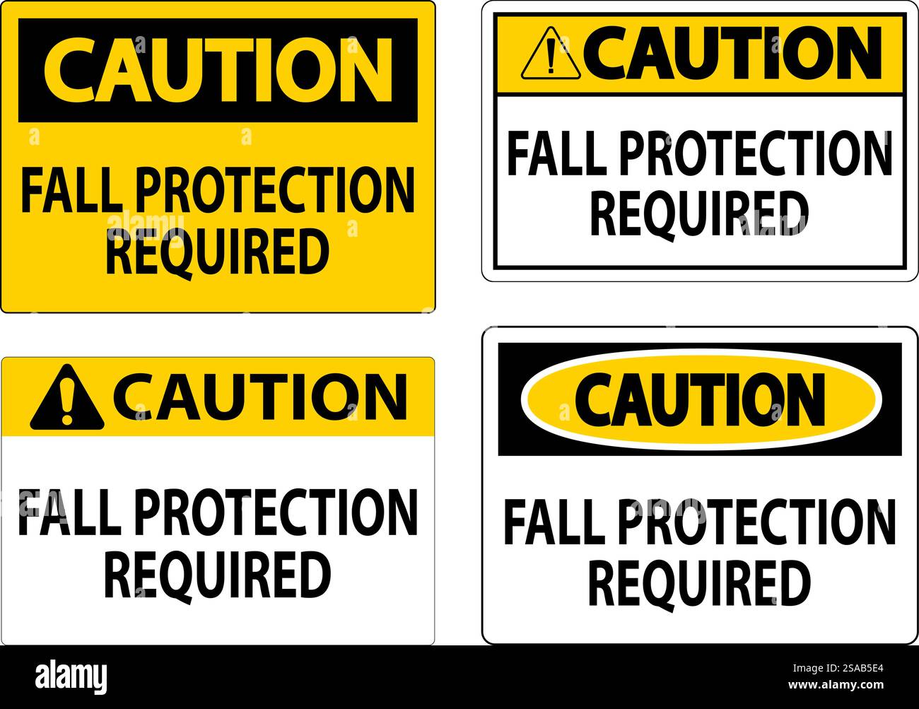 Danger Sign, Fall Protection Required Stock Vector Image & Art - Alamy
