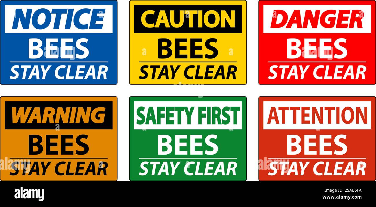 Caution Sign Bees - Stay Clear Stock Vector Image & Art - Alamy