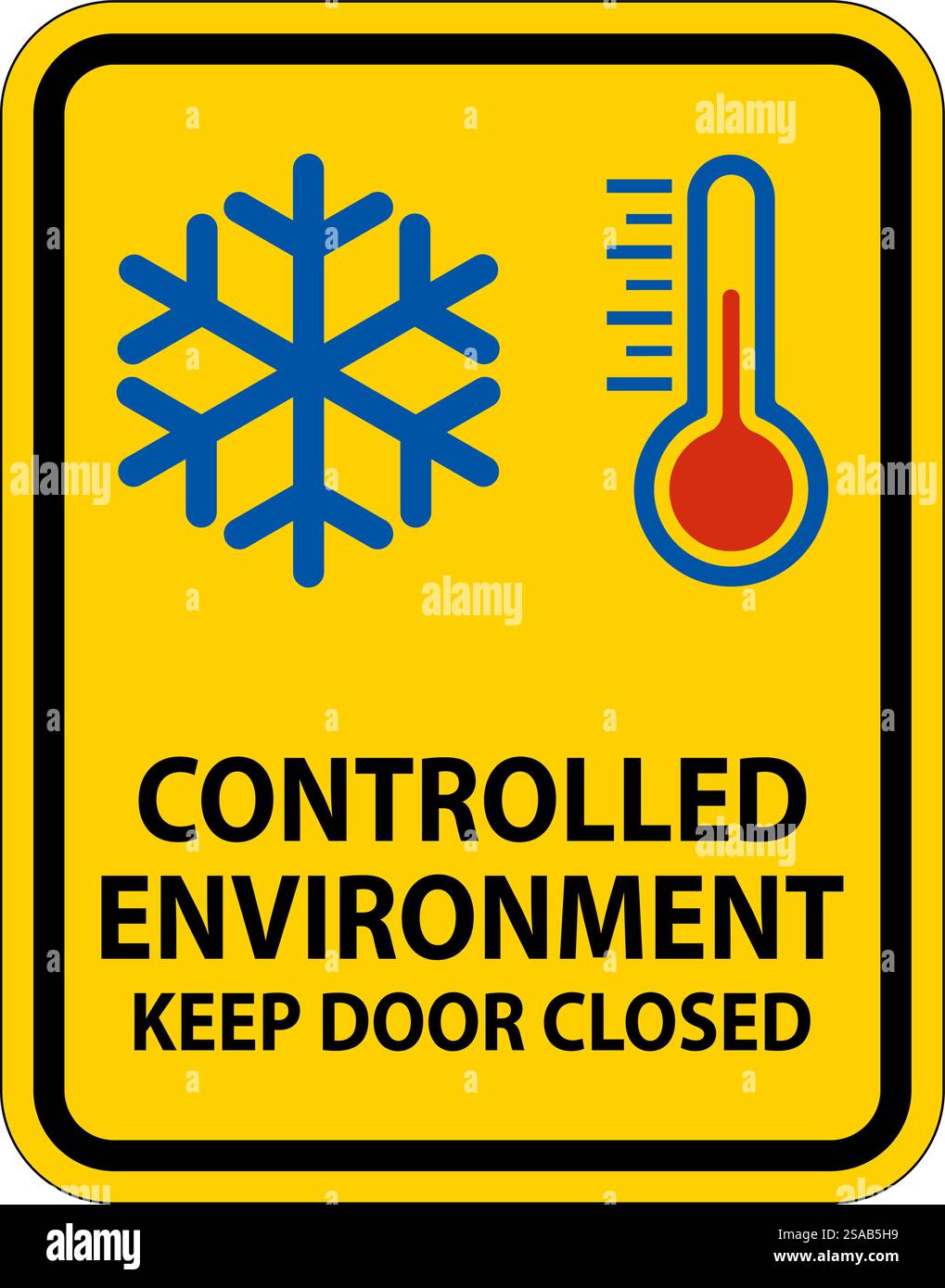 Caution Sign, Controlled Environment Keep Door Closed Stock Vector ...