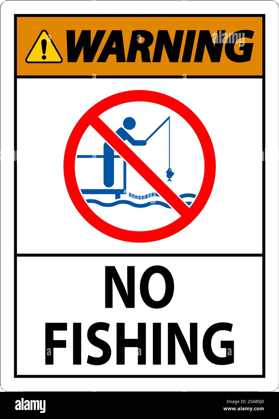 Water Safety Sign Warning, No Fishing Stock Vector Image & Art - Alamy