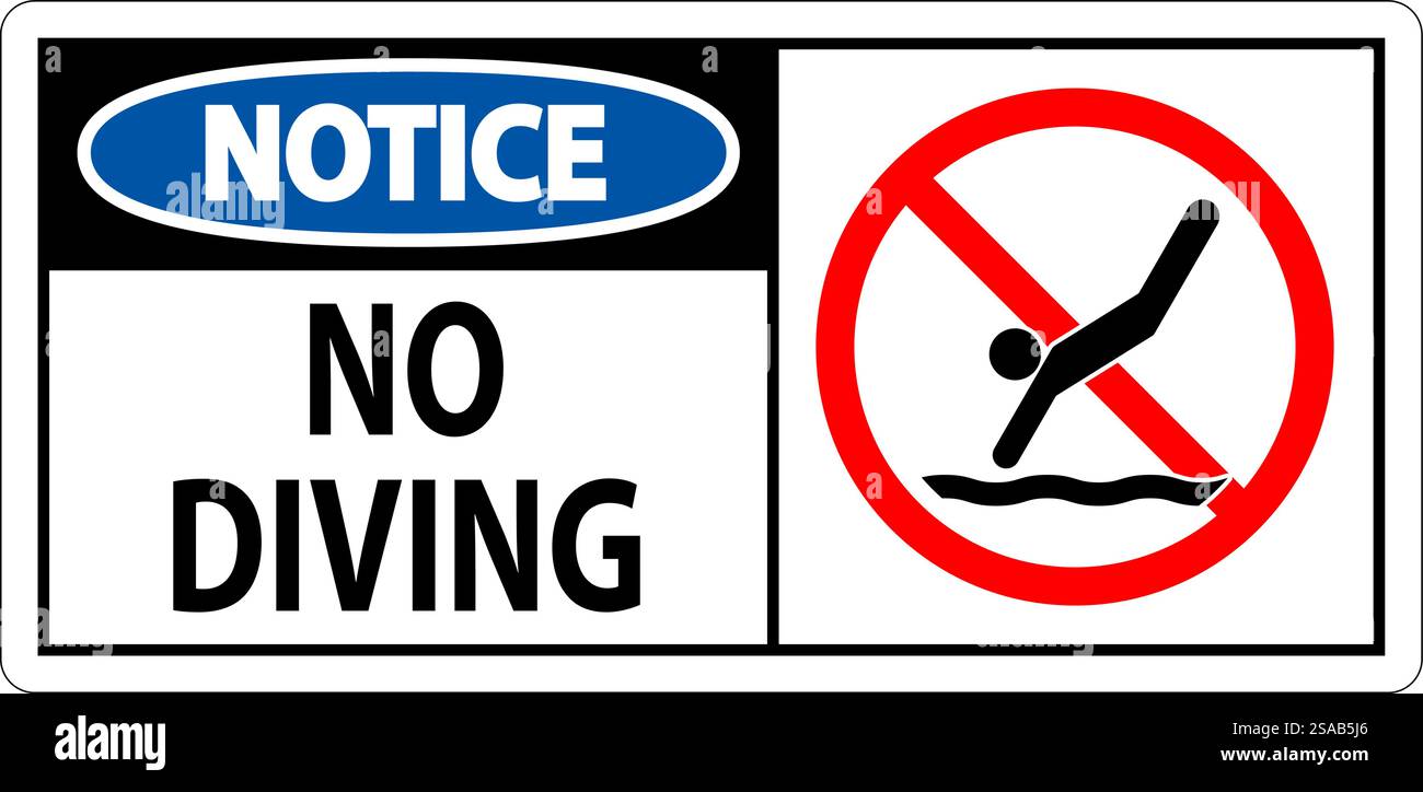 Swimming Pool Sign Notice No Diving Stock Vector Image & Art - Alamy
