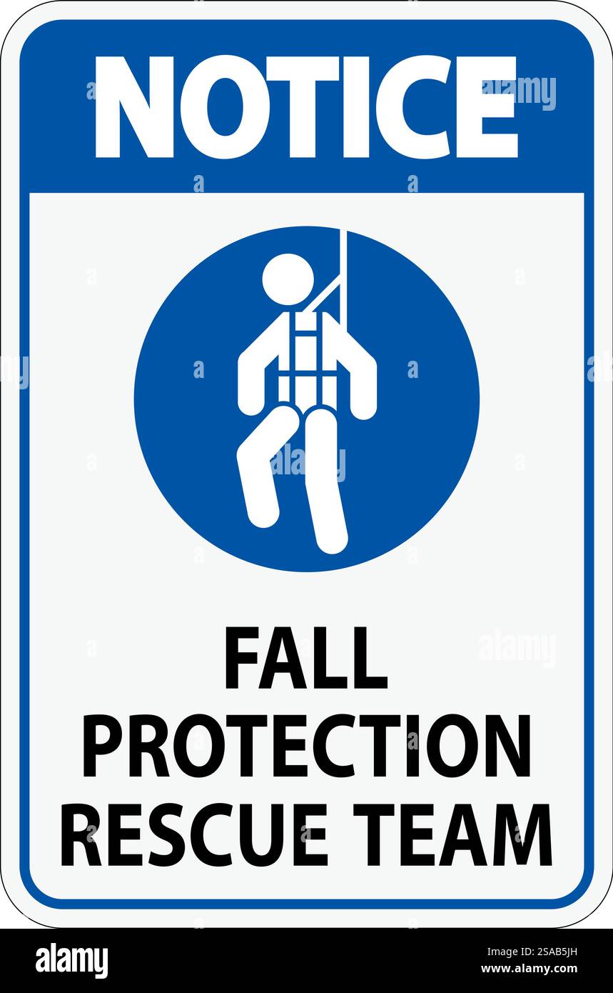 Hard Hat Decals, Notice Fall Protection Rescue Team Stock Vector Image ...