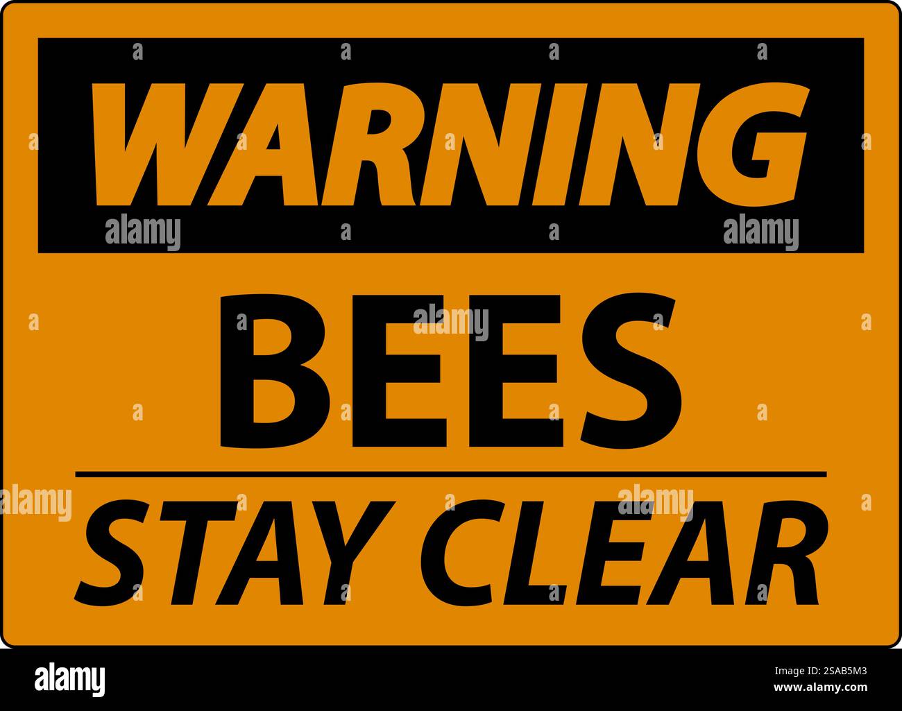 Warning Sign Bees - Stay Clear Stock Vector Image & Art - Alamy