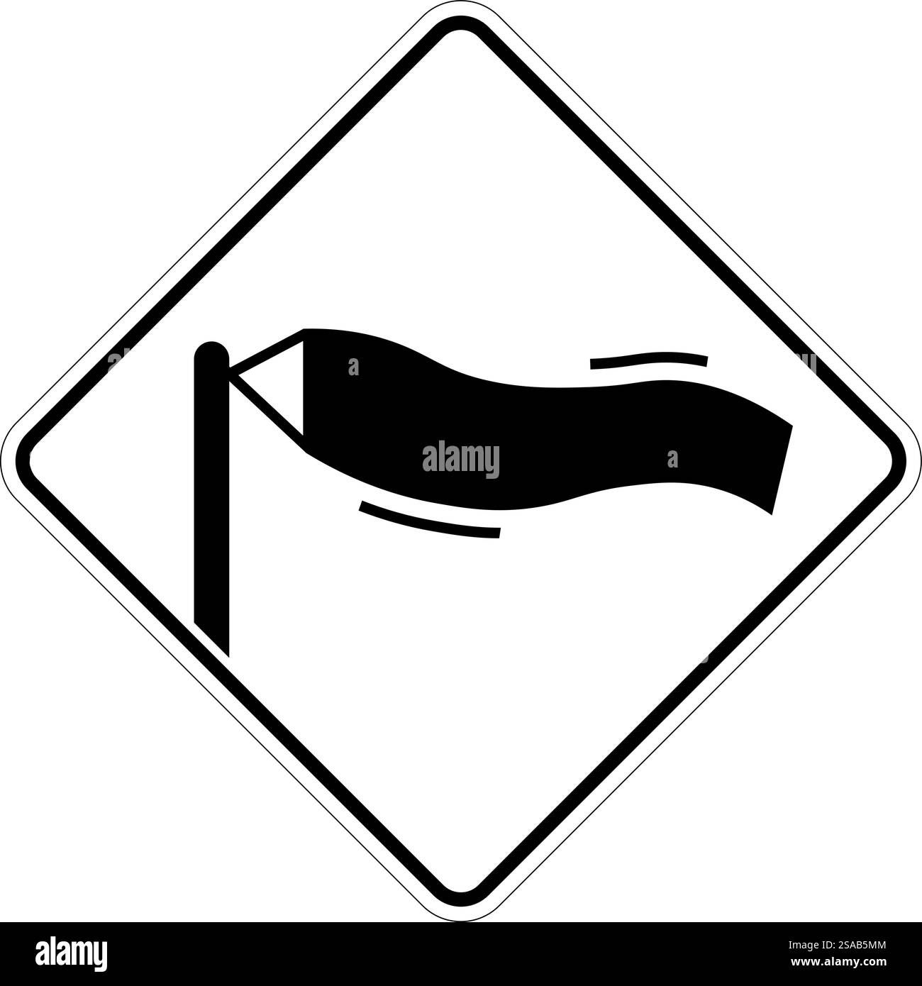 Water Safety Sign Warning - Strong Winds Stock Vector Image & Art - Alamy