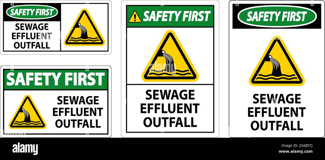 Water Safety First Sign - Sewage Effluent Outfall Stock Vector Image ...