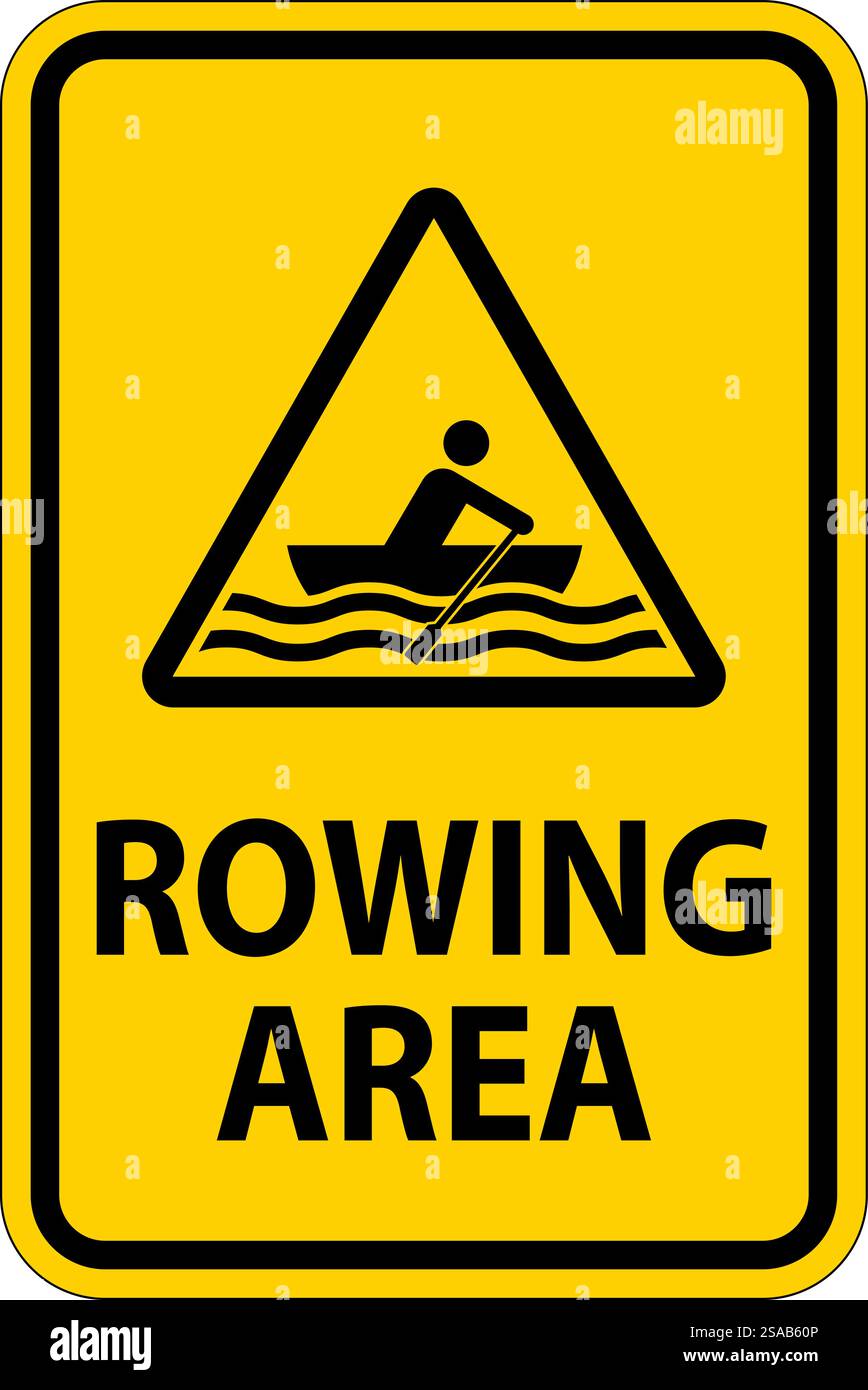 Water Safety Sign Warning - Rowing Area Stock Vector Image & Art - Alamy