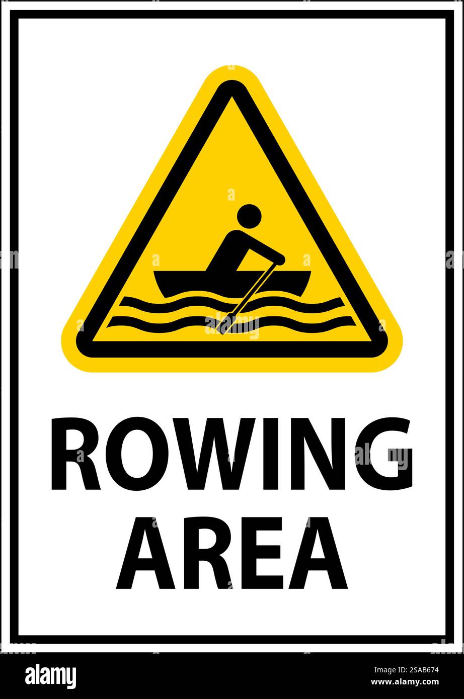Water Safety Sign Warning - Rowing Area Stock Vector Image & Art - Alamy