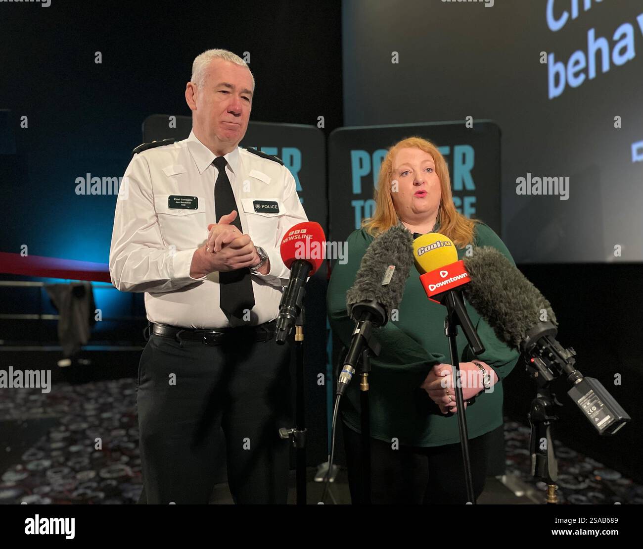 PSNI chief constable Jon Boutcher and Stormont Justice minister Naomi ...