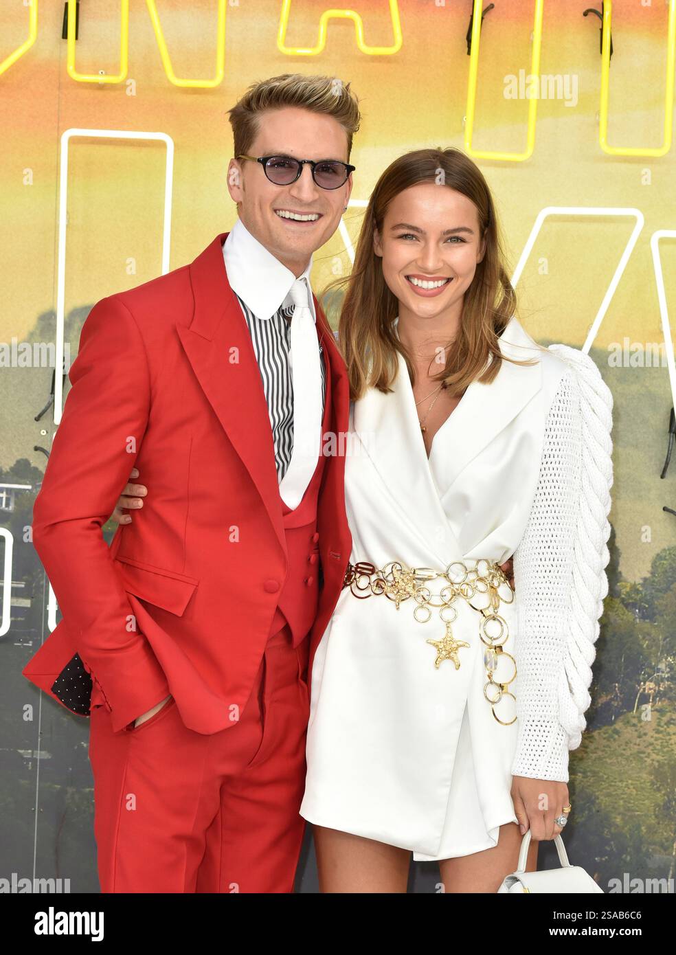 Oliver Proudlock and Emma Louise Connolly attends the UK Premiere of ...