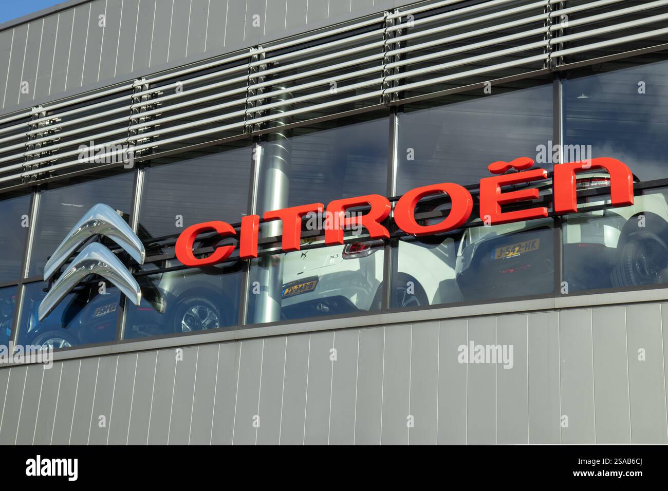 Citroen Store logo at the car dealer store. Citroën is a French ...