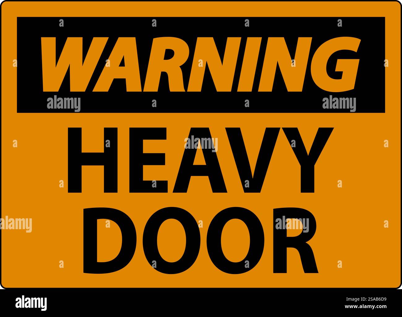 Warning Sign, Heavy Door Stock Vector Image & Art - Alamy