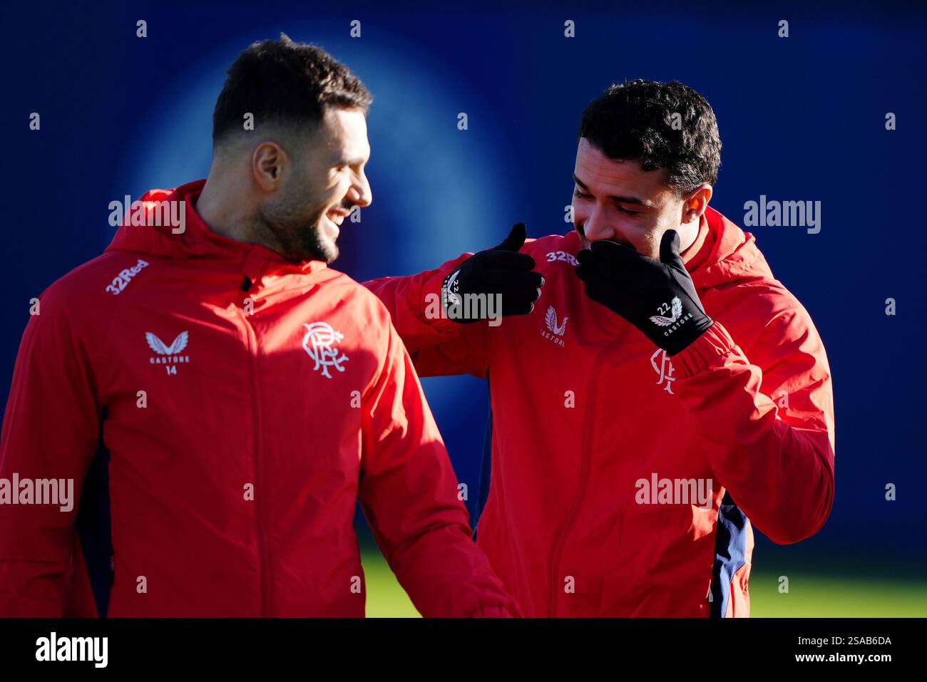 Rangers' Jefte (right) during a training session at the Rangers ...