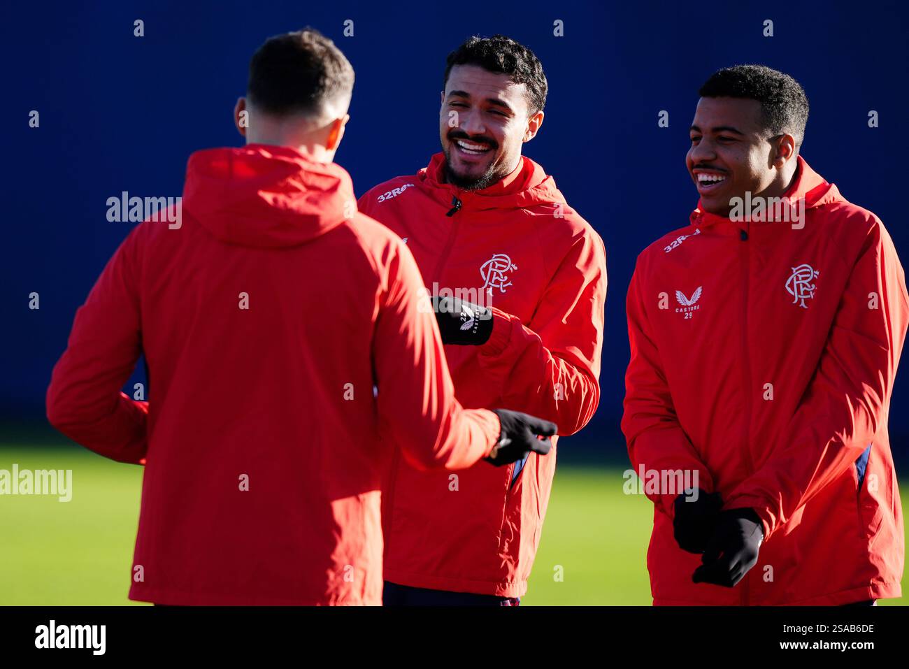 Rangers' Jefte (centre) during a training session at the Rangers ...
