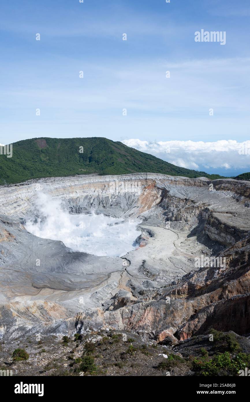 Costa Rica, Poas Volcano National Park. Poas Volcano crater, active ...