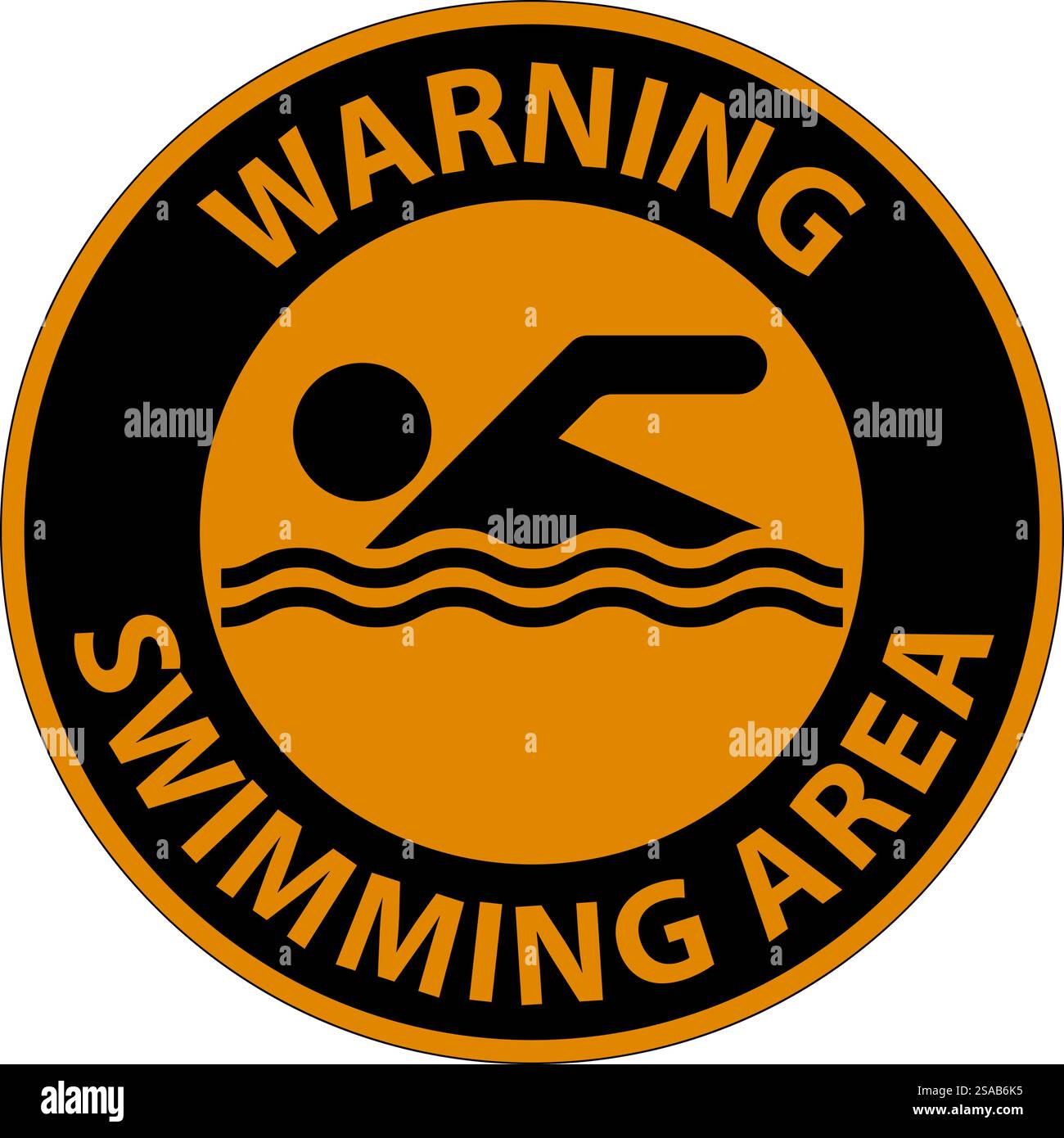 Water Safety Sign Warning - Swimming Area Stock Vector Image & Art - Alamy