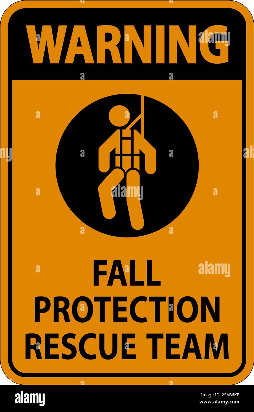 Hard Hat Decals, Warning Fall Protection Rescue Team Stock Vector Image ...