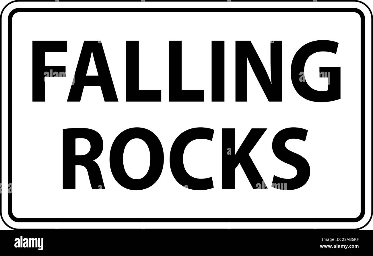 Caution Sign, Falling Rocks Stock Vector Image & Art - Alamy