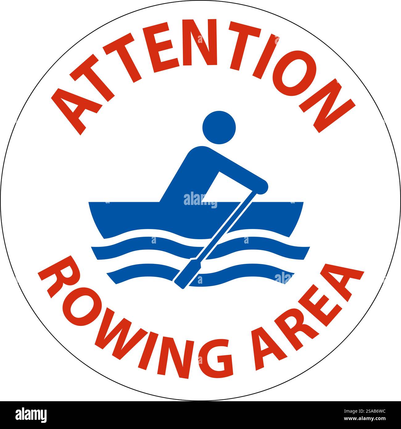 Water Safety Sign Attention - Rowing Area Stock Vector Image & Art - Alamy