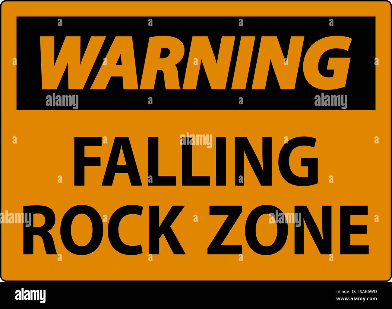Cliff rock fall warning sign hi-res stock photography and images - Alamy