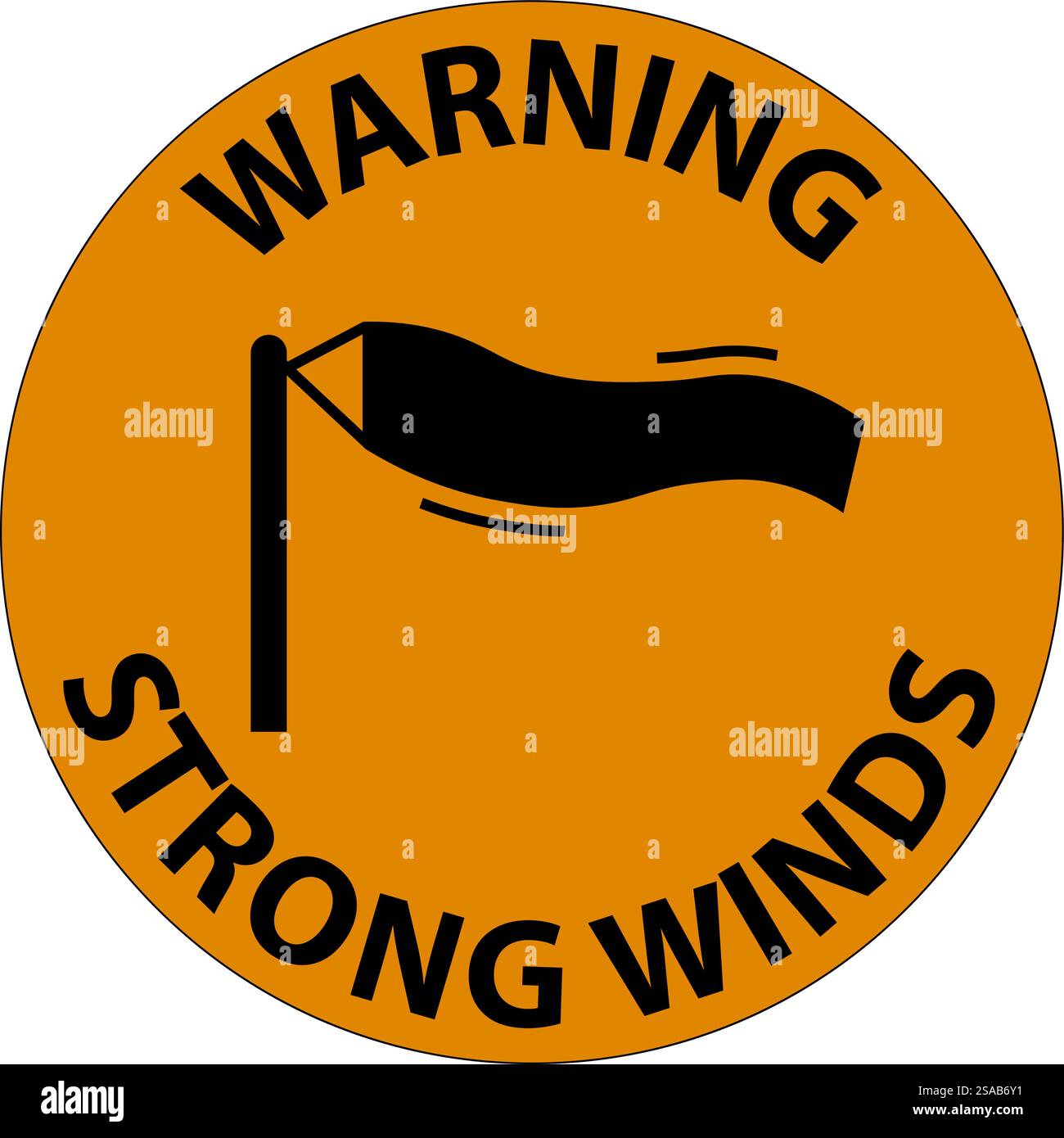 Water Safety Sign Warning - Strong Winds Stock Vector Image & Art - Alamy