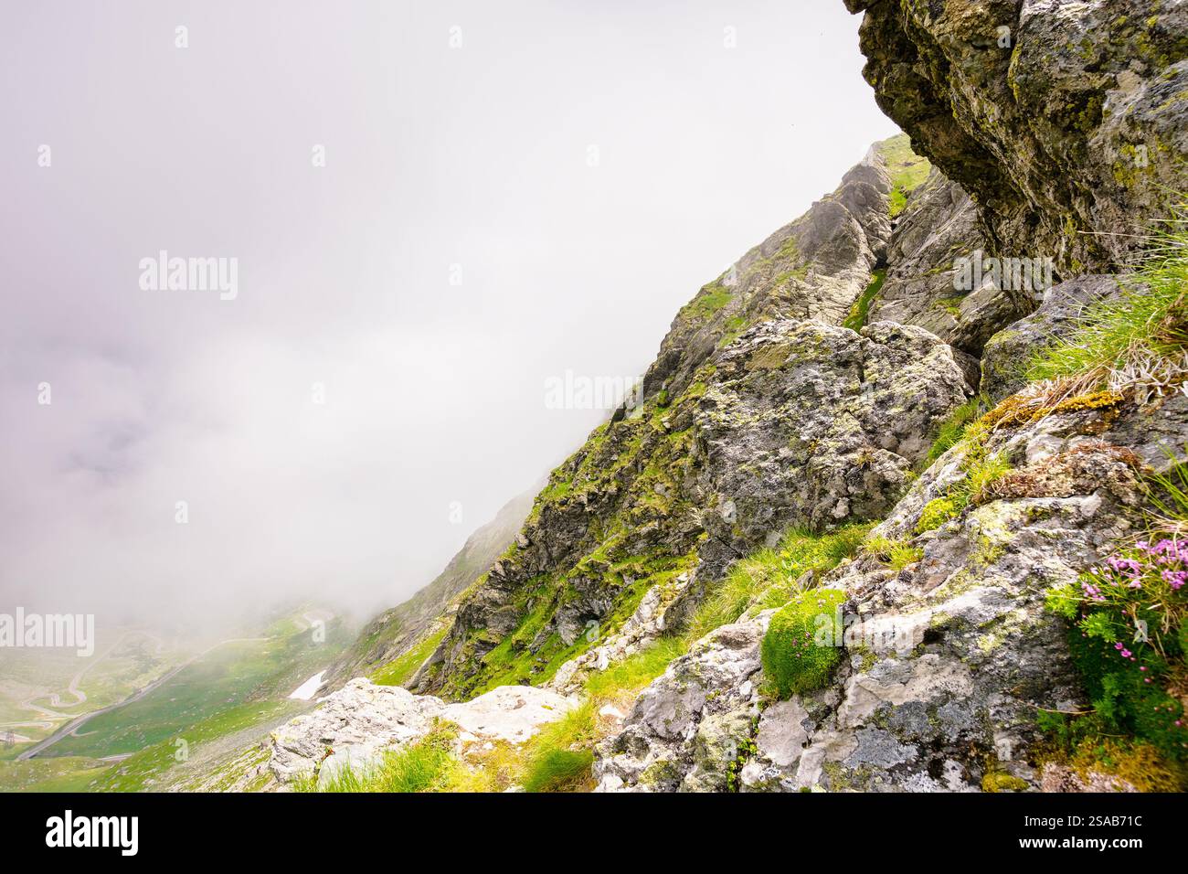 steep slope of fagaras ridge. high altitude. mountain landscape of ...
