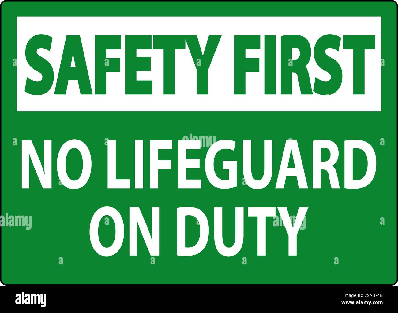 Pool Safety First Sign No Lifeguard On Duty Stock Vector Image & Art ...