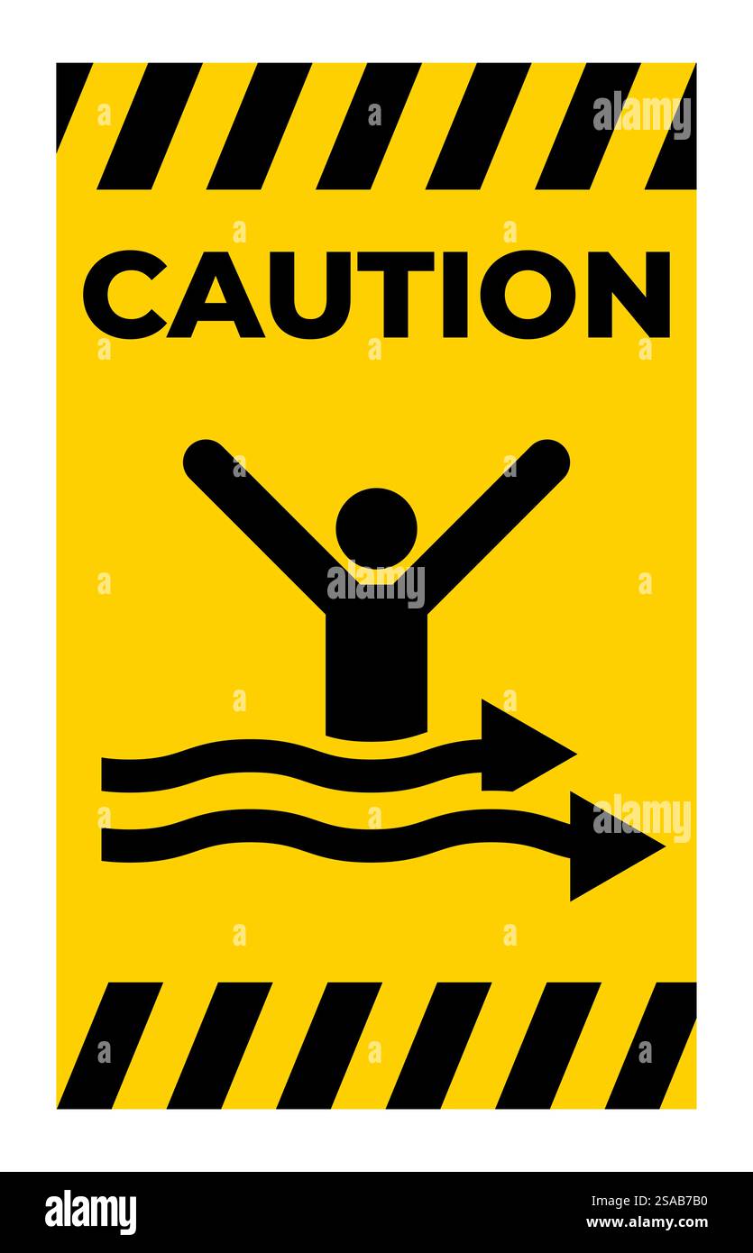 Water Safety Sign Warning - Strong Currents Stock Vector Image & Art ...