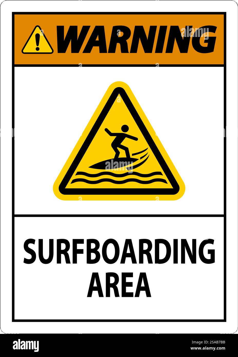 Water Safety Sign Warning - Surfboarding Area Stock Vector Image & Art ...