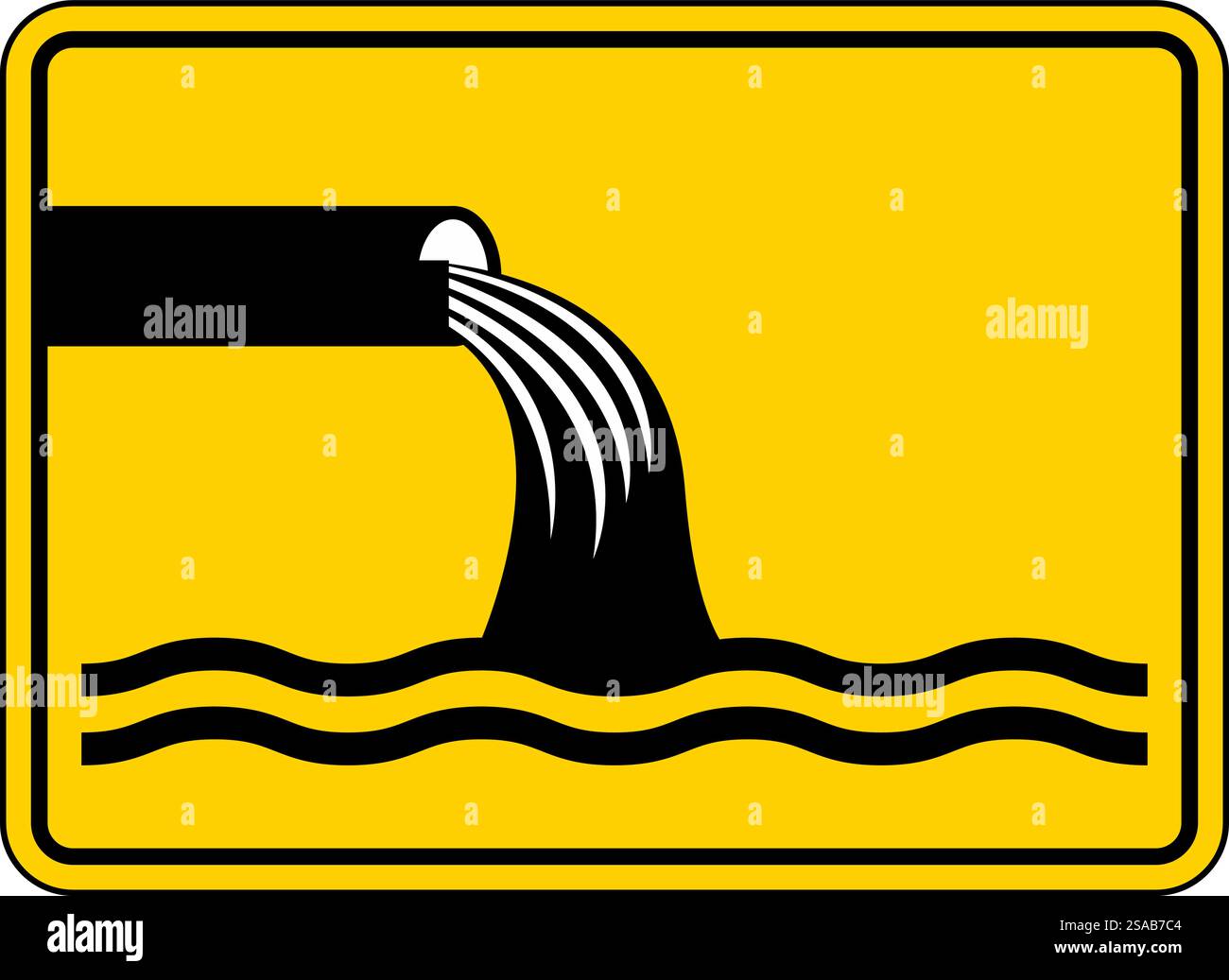 Water Safety Sign Warning - Sewage Effluent Outfall Stock Vector Image ...