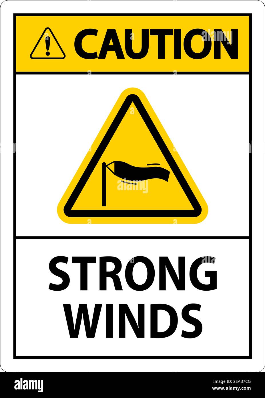 Water Safety Sign Caution - Strong Winds Stock Vector Image & Art - Alamy