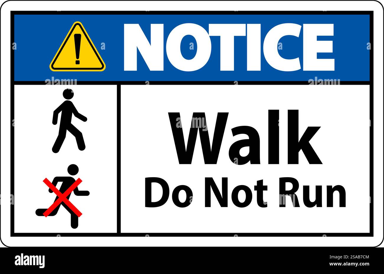 No Running Safety Sign, Caution - Walk, Do Not Run Stock Vector Image ...