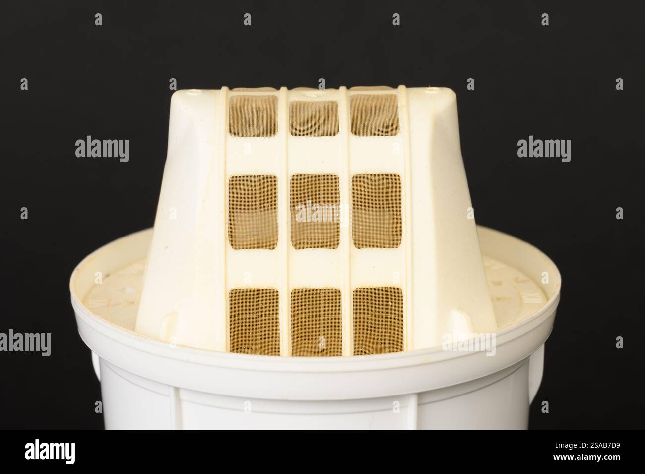 Used dirty yellowed replacement filter cartridge for drinking water ...