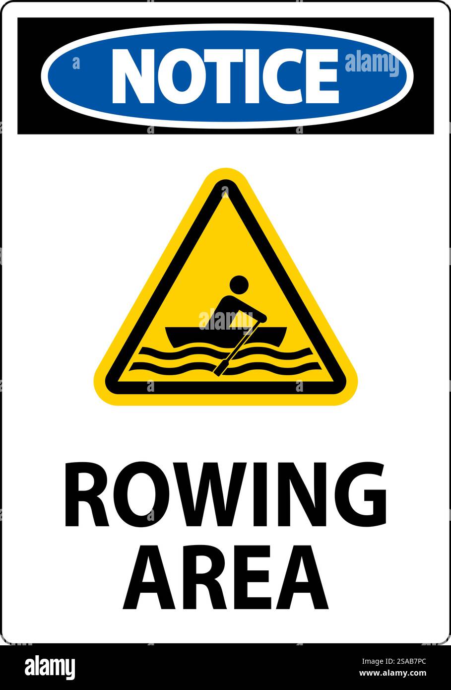 Water Safety Sign Notice - Rowing Area Stock Vector Image & Art - Alamy