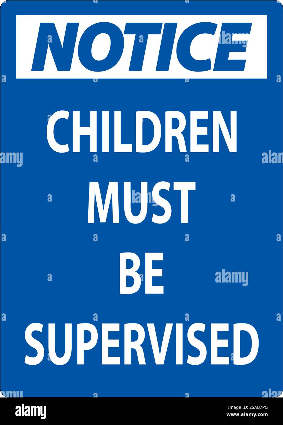 Pool Safety Sign Notice, Children Must be Supervised Stock Vector Image ...
