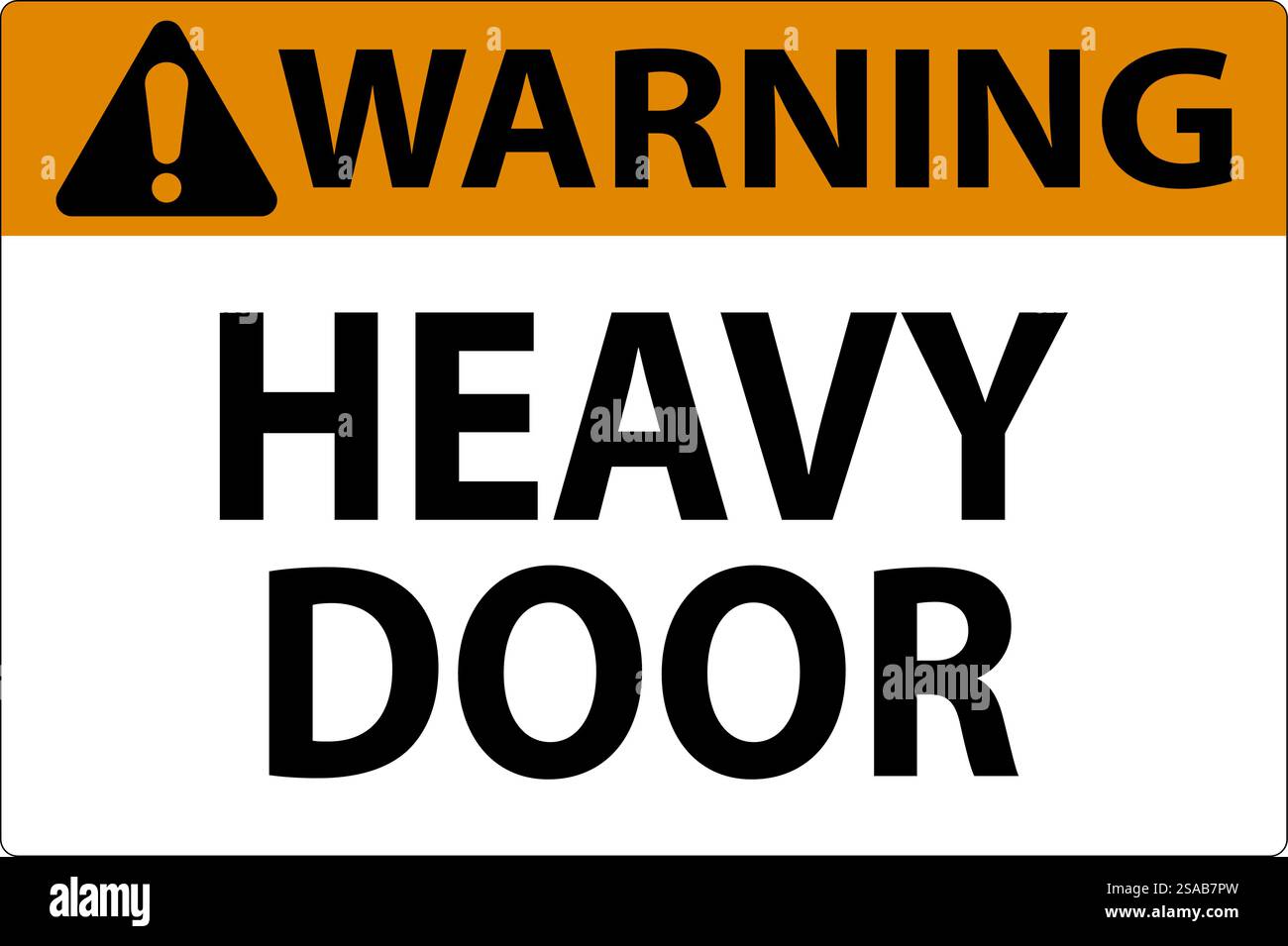 Warning Sign, Heavy Door Stock Vector Image & Art - Alamy