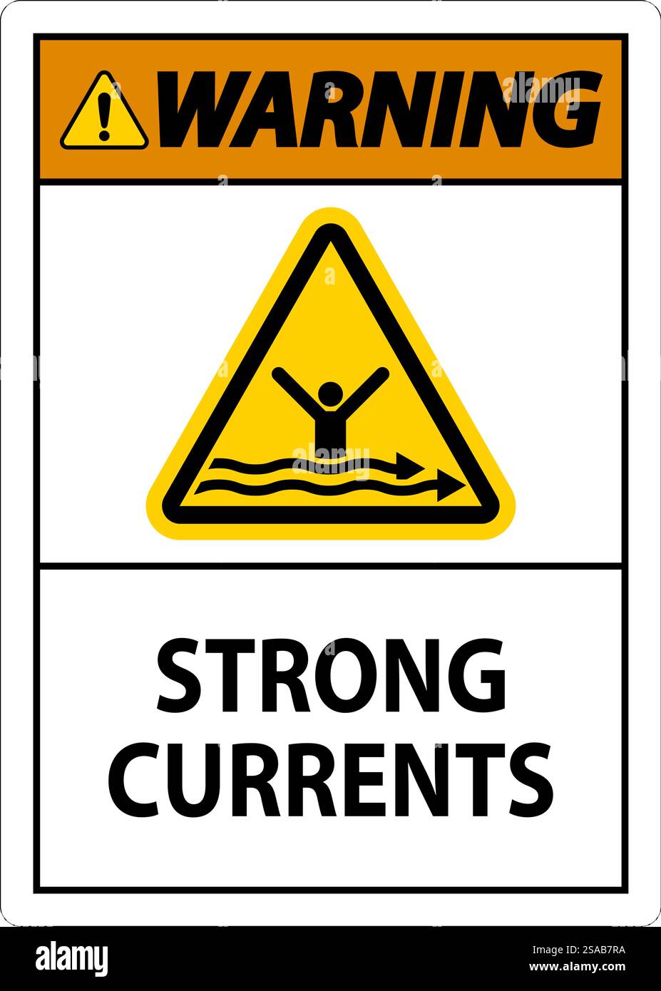 Water Safety Sign Warning - Strong Currents Stock Vector Image & Art ...