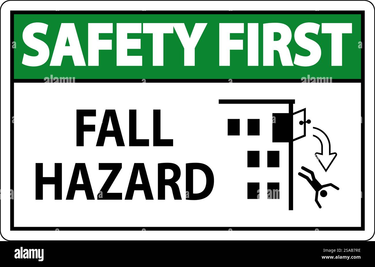 Safety First Sign, Fall Hazard Stock Vector Image & Art - Alamy